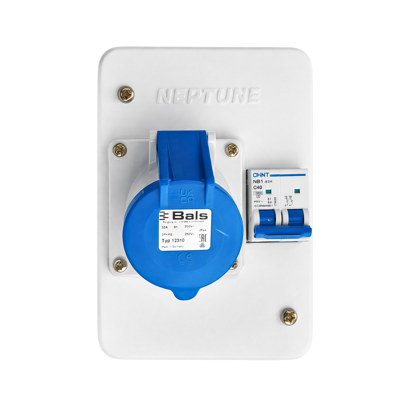 Industrial Socket Box 32A 1-Phase with MCB – PM Electronics